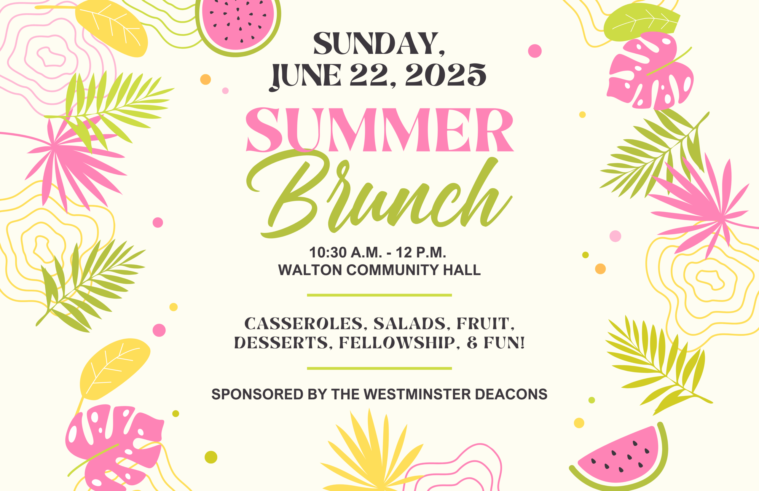 Summer Brunch - Westminster Presbyterian Church